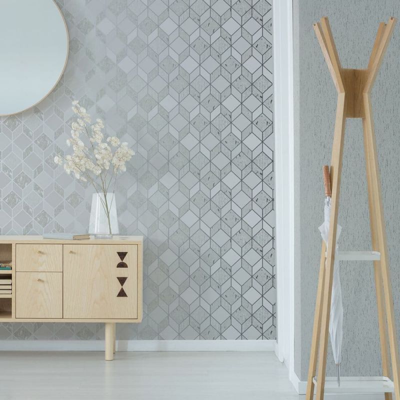 Vittorio Vittorio Plain Grey/Silver Wallpaper 107965 By Superfresco ...